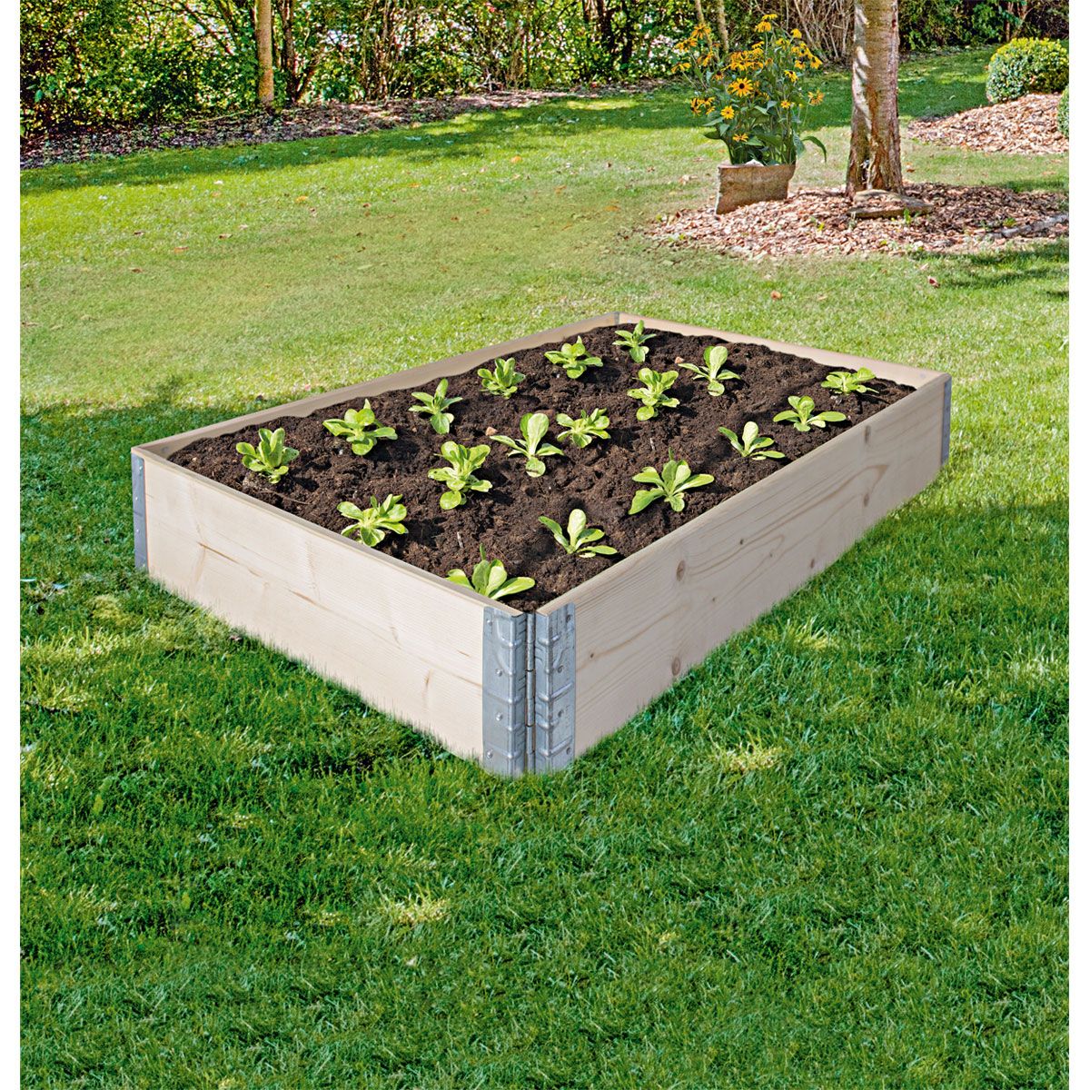 Hochbeetstecksystem Fi unbehandeltinkl. Metallbeschlaegen 120x80x20 cm ...