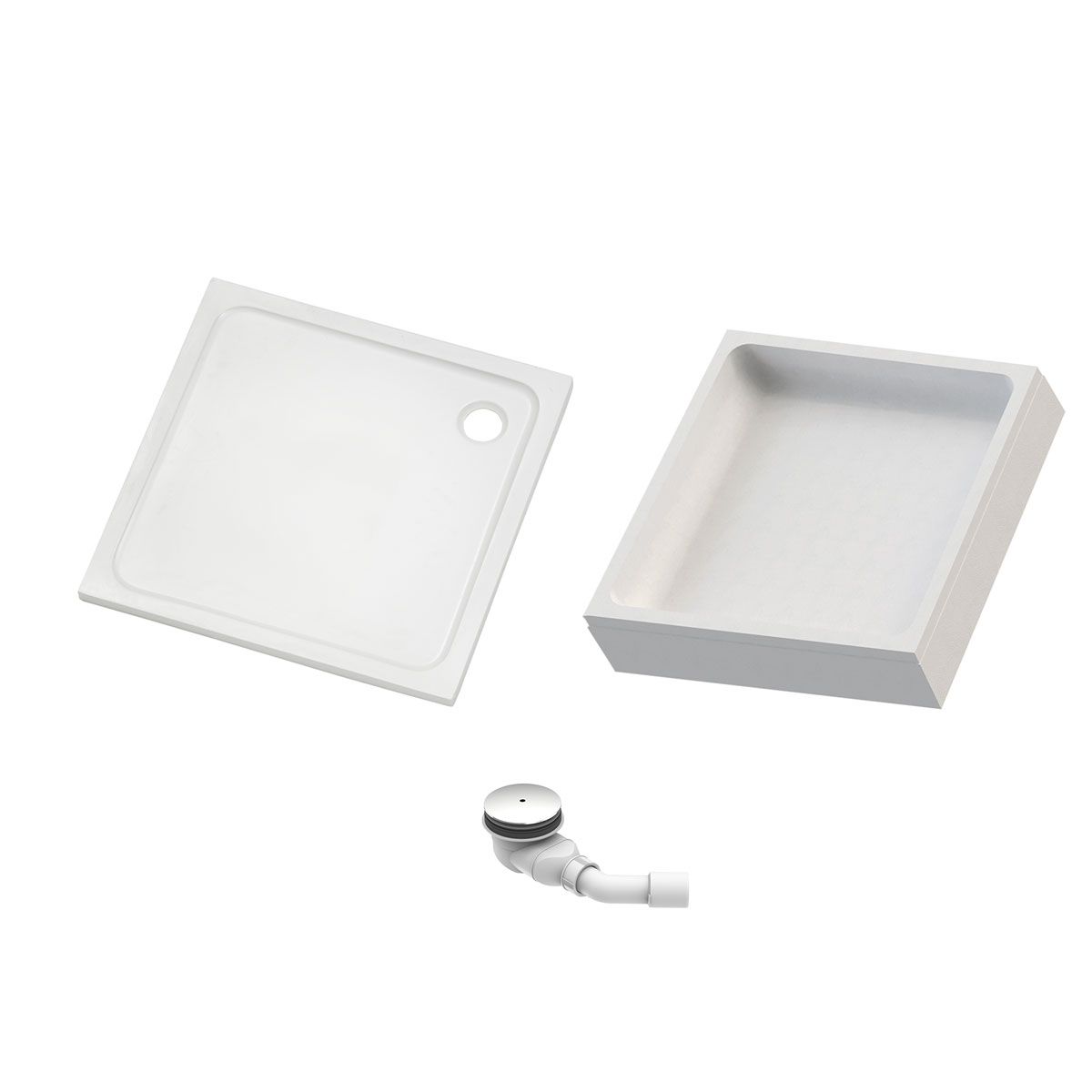Ottofond Komplettset Duschwanne quadratisch 90 x 90 cm weiß mit Träger ...