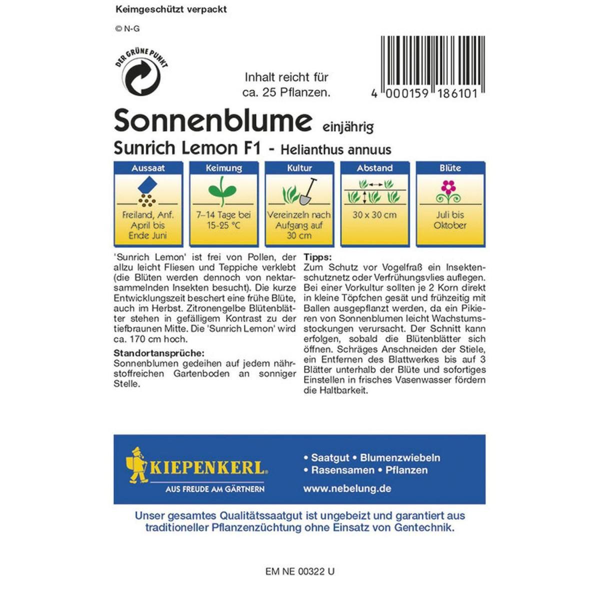 Kiepenkerl Sonnenblume Sunrich Lemon F1 online kaufen