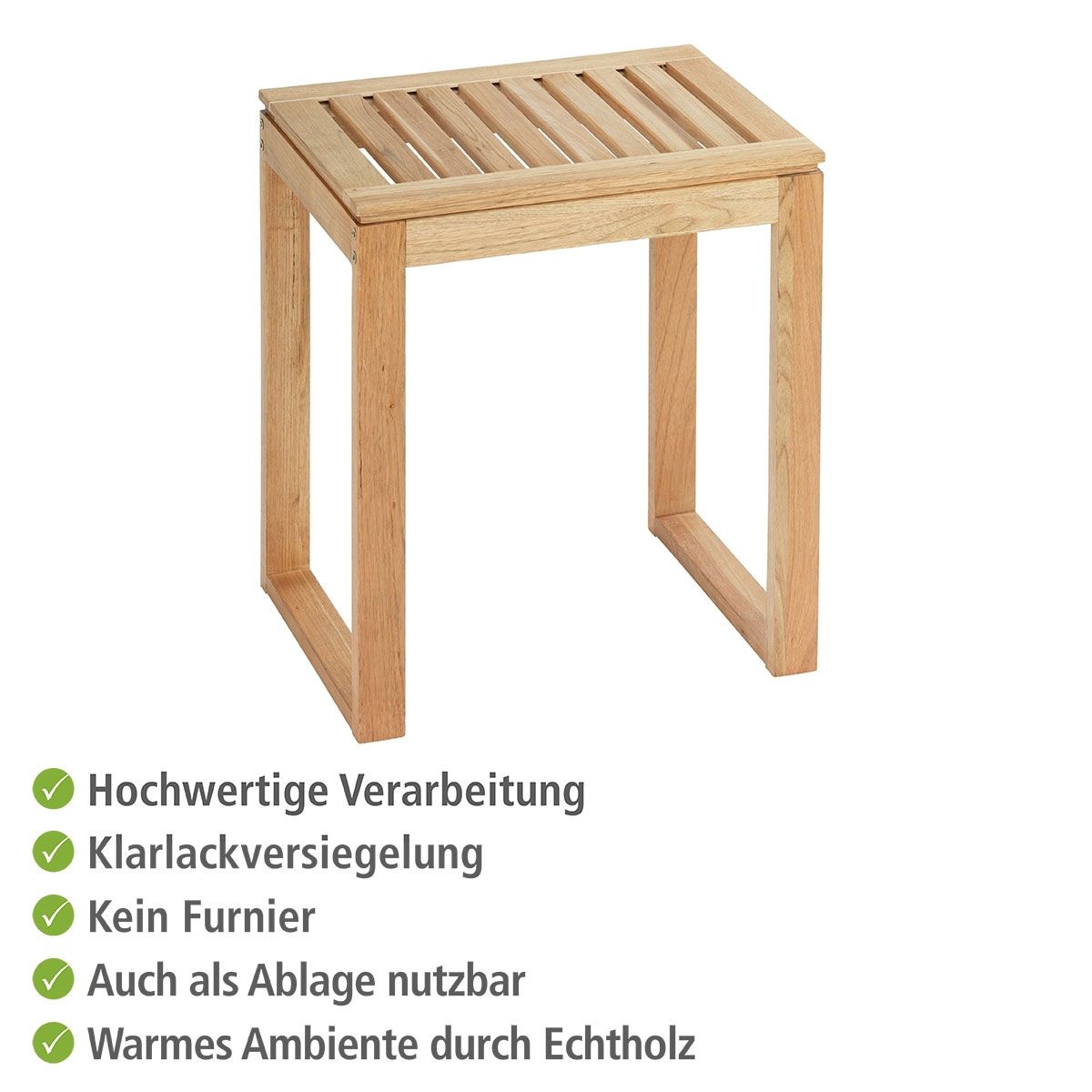 Wenko Hocker Norway, Badhocker, massives Walnussholz online kaufen