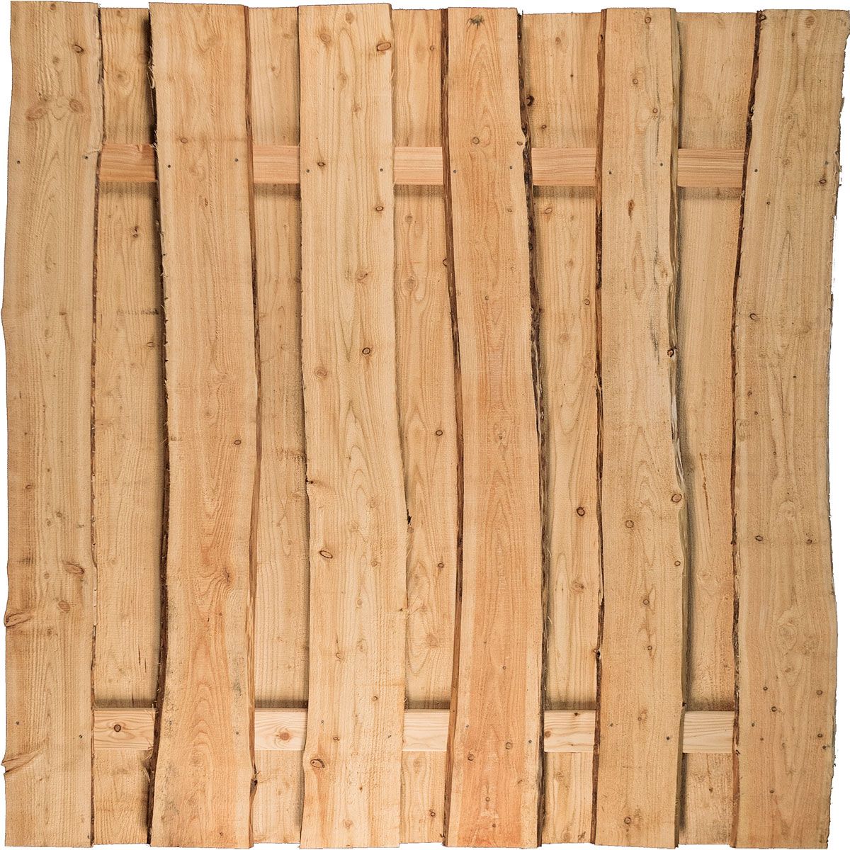 Zaun Juetland 180x180 cm LaercheBretter saegerau mit Baumkante ca. 20 ...