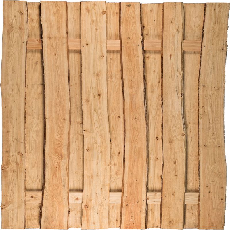 Zaun Juetland 90x180 cm LaercheBretter saegerau mit Baumkante ca. 20 mm ...