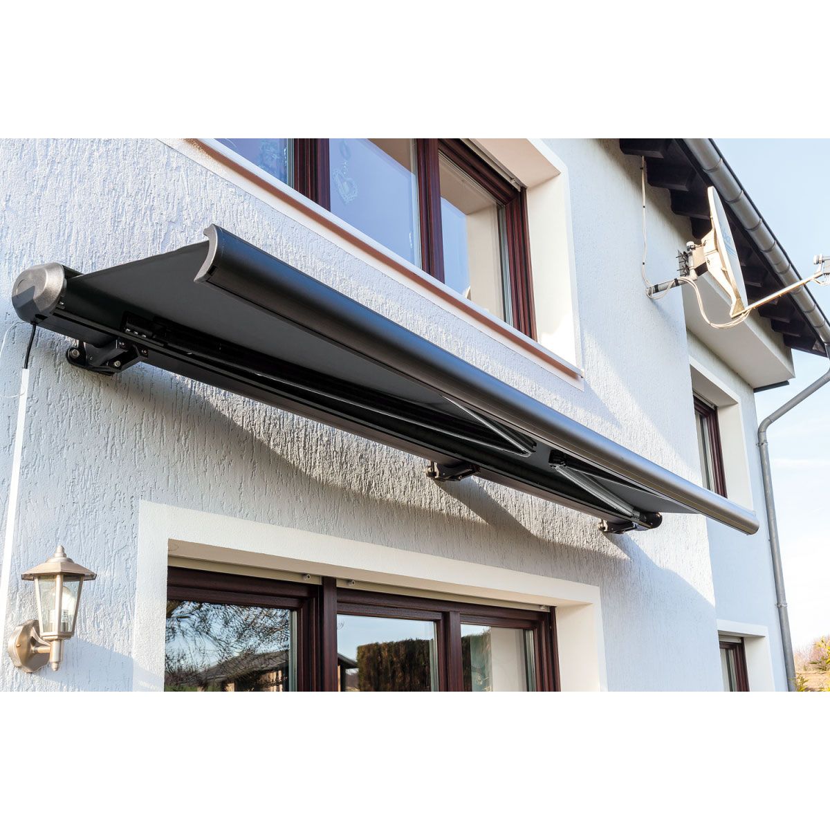 Durabil Vollkassettenmarkise mit LED-Beleuchtung anthrazit 500 x 300 cm ...