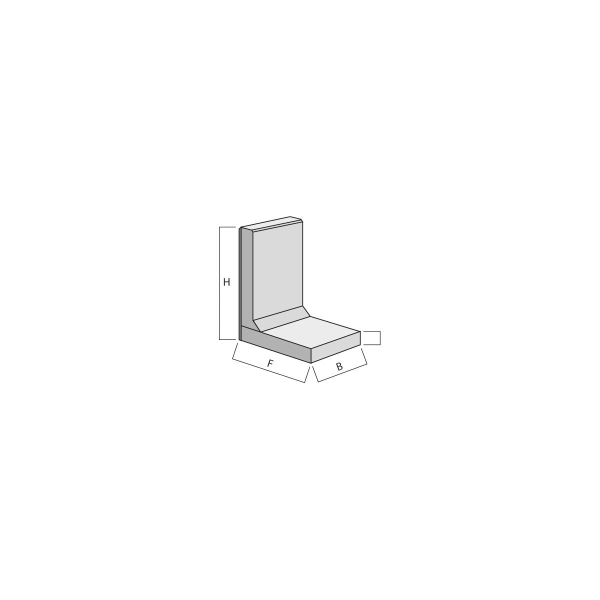 L-Stein 60x35x40x8 cm Anthrazit, mitFase online kaufen