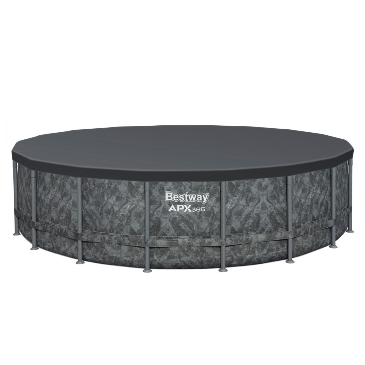 APX365 Winterfestes Frame Pool SetDm.549x132cm, Marmor-Optik rund ...